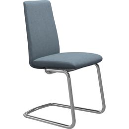 Polsterstuhl stressless "Laurel", blau (light blau dinamica, chrom gl&auml;nzend), B:53cm H:92cm T:59cm, Microfaser DINAMICA (88% Polyester, 12% Polyurethan), St&uuml;hle, Polsterstuhl, Low Back, Gr&ouml;&szlig;e M, mit Beinen aus Stahl in Chrom gl&auml;nzend