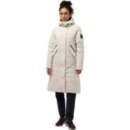 Daunenmantel Jack Wolfskin "BRANDENBURGER", Damen, Gr. XL, beige (seal), Obermaterial: 100% Polyester. Futter: 100% Polyester. Wattierung: 90% Daunen, 10% sonstige Federn, hoch geschlossener Ausschnitt, Mäntel, Wärmend, winddicht, Übergangsjacke