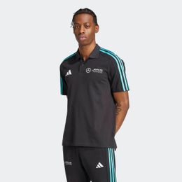 Poloshirt adidas Performance "MER DNA POLO M", Herren, Gr. M, schwarz-weiß (schwarz, weiß), Obermaterial: 100% Baumwolle, Shirts, Mercedes AMG Männer Motorsport