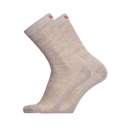 Socken UphillSport "TEIJO 2er Pack", Damen, Gr. 43-46, grau (hellgrau), 52% Wolle, 32% Polyamid, 15% Polypropylen, 1% Elasthan, unifarben, Socken, mit Sport-Schaft