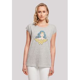 T-Shirt F4NT4STIC "DC Comics Superhelden Wonder Woman Gaze", Damen, Gr. XL, grau (erdgrau), Obermaterial: 100% Baumwolle, regular fit, Rundhals, ohne B&uuml;ndchen, Shirts T-Shirt, Print