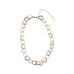 Kette mit Anh&auml;nger "Cuori", Damen, Gr. onesize, Metall, gold, Collezione Alessandro, Basic, Halsketten, aus Metallgliedern in Herzenform