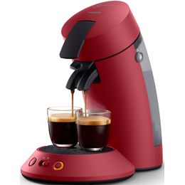 PHILIPS SENSEO Kaffeepadmaschine "Original Plus CSA210/60, mit zwei Kaffee-Einstellungen", rot, 2, Kaffeemaschinen, aus 28% rec. Plastik