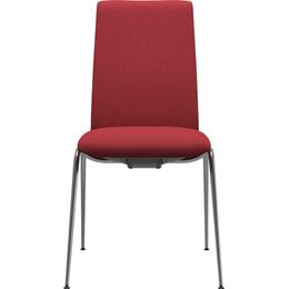 Polsterstuhl stressless "Laurel", rot (berry rot dinamica, chrom gl&auml;nzend), B:57cm H:92cm T:59cm, Microfaser DINAMICA (88% Polyester, 12% Polyurethan), St&uuml;hle, Polsterstuhl Esszimmerstuhl 4-Fu&szlig;-Stuhl, Low Back, Gr&ouml;&szlig;e M, mit Beinen aus Stahl in Chrom gl&auml;nzend