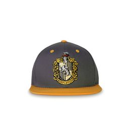 Baseball Cap logoshirt "Harry Potter – Hufflepuff", Herren, grau (grau, gelb), 100% Baumwolle, bestickt, Caps, mit lizenziertem Originaldesign