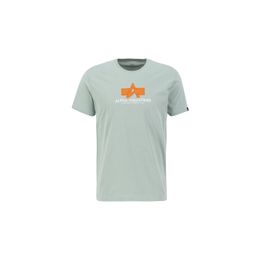 T-Shirt Alpha Industries "Basic T-Shirt BL Rubber", Herren, Gr. S, grün (dusty grün), Obermaterial: 90% Baumwolle, 10% Polyester, Shirts