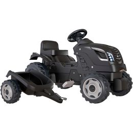 Trettraktor Smoby "Farmer XLS schwarz+", schwarz, Tretfahrzeuge, KinderB:44cm H:54,5cm T:142cm, Kunststoff, mit Anhänger; Made in Europe, B:44cm H:54,5cm T:142cm