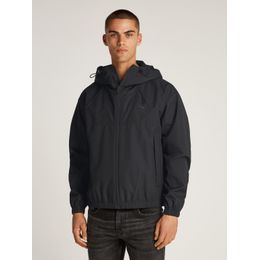 Allwetterjacke Calvin Klein Jeans "TECHNICAL JACKET", Herren, Gr. M, schwarz (ck schwarz), Web, Obermaterial: 100% Polyester, unifarben, regular fit, geformtes B&uuml;ndchen mit innenliegendem Gummizug, Jacken, Logodruck, Eingriffstaschen