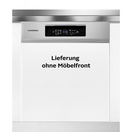 Grundig teilintegrierbarer Geschirrspüler "GNIP4420X", Energieeffizienz: B (A-G), silber (silberfarben), B:59,8cm H:81,8cm T:57cm, Geschirrspüler, CornerWash