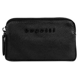 Schlüsseltasche Bugatti "BELLA", Damen, schwarz, Leder, leicht glänzend, unifarben, Kleinlederwaren, echt Leder