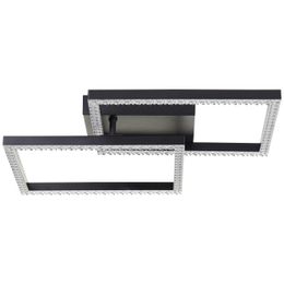 Brilliant LED Deckenleuchte "Ranni", schwarz, H: 7cm, 1 Stk., Leuchten, 41 x 41, 2700 lm, 4000 K, Kristalloptik, schwenkbar, schwarz
