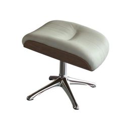 Fu&szlig;hocker FLEXLUX "Clement Beinst&uuml;tze, Hervorragender Komfort. Robustesr Alu Fu&szlig;", wei&szlig; (warm wei&szlig;), B:44cm H:39cm T:35cm, 100% Echteder, Hocker, Fu&szlig;hocker, Beinauflage besseren Entspannung, pflegeleicht, Rahmen in Holzoptik