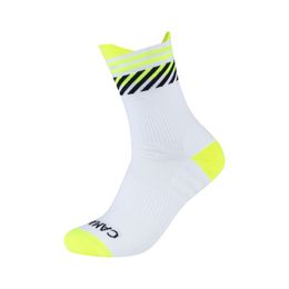 Socken Camano "Sportsocke 3er Pack", Damen, Gr. 43/46, gelb (safety gelb), 94% Polyamid, 5% Elasthan, 1% Polyester, Socken Socken, 3er Pack Sportsocken mit optimalem Fu&szlig;klima dank Mesheins&auml;tzen