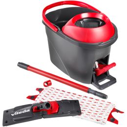 Bodenwischer-Set Vileda "ULTRAMAX 2in1 TURBO Box", schwarz (schwarz, rot), L:130cm, Kunststoff, Reinigungs-Sets