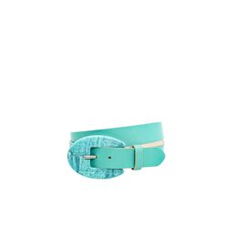 Lederg&uuml;rtel "Rocky", Damen, Gr. TW95, blau (t&uuml;rkis), Leder, Collezione Alessandro, unifarben, Basic, G&uuml;rtel Lederg&uuml;rtel, 3cm breit, Echt Leder, Made in Italy