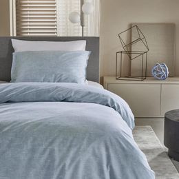 Bettw&auml;sche Damai "Ebba mit Struktur-Effekt", blau (softblau), B/L: 135cm x 200cm, 1 Stk., 1 Stk., Renforc&eacute;, B/L: 80cm x 80cm, Renforc&eacute;, Obermaterial: 100% Baumwolle, Bettw&auml;sche, Bettw&auml;sche, in eleganten Farben, 100% Baumwolle, mit Rei&szlig;verschluss