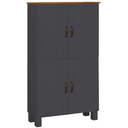 Midischrank Home Affaire "Rodby", schwarz (anthrazit, honig), B:75cm H:130cm T:30cm, Massivholz, Schränke, FSC-zertifiziertes Massivholz, Breite 75cm, Höhe 130cm