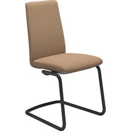 Polsterstuhl stressless "Laurel", braun (sand dinamica, schwarz matt), B:53cm H:92cm T:59cm, Microfaser DINAMICA (88% Polyester, 12% Polyurethan), St&uuml;hle, Polsterstuhl, Low Back, Gr&ouml;&szlig;e M, mit Beinen aus Stahl in Schwarz matt