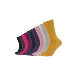 Socken Camano "Socken 9er Pack", Damen, Gr. 43/46, pink (chalk pink mix), 80% Baumwolle, 17% Polyamid, 3% Elasthan, uni, Socken
