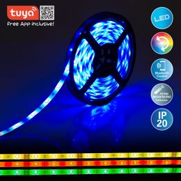 Näve NÄVE LED-Streifen "Stripe", bunt, Flammen 1 Stk., Kabellänge 150m, Lichterketten, LED Stripe RGB, Tuya, Bluetooth, 5m, Fernbedienung, IP20, Dimmbar,19W, LED-Streifen