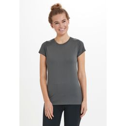 ENDURANCE ATHLECIA Funktionsshirt ATHLECIA "JULEE", Damen, Gr. S/M, grau (dunkelgrau), 100% Polyamid, unifarben, normal, Rundhals, Shirts Funktionsshirt, aus hochwertigem Funktionsmaterial