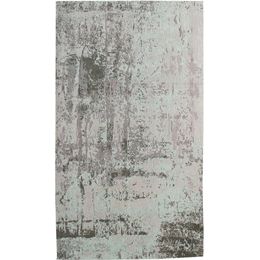 Hochflor-Teppich GUTMANN FACTORY "Puffy 64785", grau (grau, gr&uuml;n), B:170cm H:80mm L:240cm, Baumwolle, Kunstfaser, Teppiche, Vintage Optik
