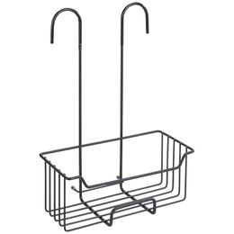 Aufbewahrungskorb Wenko "Milo", schwarz, T:14cm, Edelstahl, Aufbewahrungsboxen, f&uuml;r die Dusche
