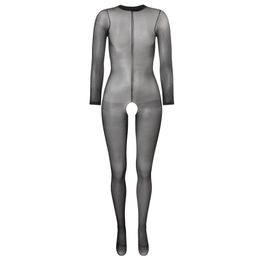 Body-Ouvert Camano "Transparenter Bodystocking ouvert 1er Pack", Damen, schwarz, 88% Polyamid, 12% Elasthan, Bodys