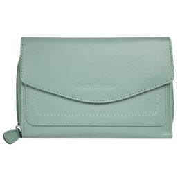 Geldbörse Bruno Banani, Damen, grün (mint), Leder, leicht glänzend, unifarben, Kleinlederwaren, echt Leder