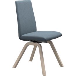 Polsterstuhl stressless "Laurel", blau (light blau dinamica, eiche gekalkt), B:49cm H:92cm T:59cm, Microfaser DINAMICA (88% Polyester, 12% Polyurethan), St&uuml;hle, Polsterstuhl, Low Back, Gr&ouml;&szlig;e M, mit schr&auml;ggestellten Beinen in Eiche gekalkt