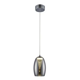 Brilliant Pendelleuchte "Metropolis", grau (chrom, rauchglas), 1, Ø 11,5cm H: 128cm, 1 Stk., Leuchten, LED Hängelampe 1flg chrom/rauchglas