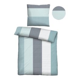 Bettw&auml;sche "0560339", blau (taubenblau), B/L: 135cm, 1 Stk., 1 Stk., Microfaser, B/L: 80cm x 80cm, 2 Stk., Microfaser, Obermaterial: 100% Polyester, CASTELL - MARKENBETTW&Auml;SCHE, Bettw&auml;sche, Bettw&auml;sche, feiner Glanz + weicher Griff, pflegeleicht, ganzj&auml;hrig einsetzbar, RV