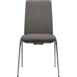 Polsterstuhl stressless "Laurel", braun (mole dinamica, chrom gl&auml;nzend), B:57cm H:92cm T:59cm, Microfaser DINAMICA (88% Polyester, 12% Polyurethan), St&uuml;hle, Polsterstuhl Esszimmerstuhl 4-Fu&szlig;-Stuhl, Low Back, Gr&ouml;&szlig;e M, mit Beinen aus Stahl in Chrom gl&auml;nzend
