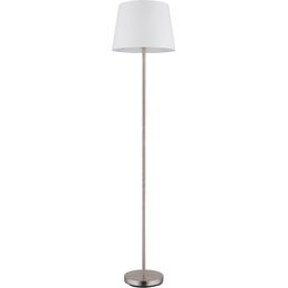 NOWA Stehlampe "JORIS", silber (silberfarben), 1, &Oslash; 35cm H: 151cm, 1 Stk., Leuchten, Stehleuchte, Textil, Wohnzimmer, Schlafzimmer, Fu&szlig;trittschalter, Stehlampe