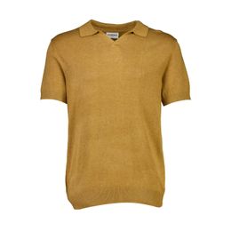 Poloshirt LINDBERGH "LINDBERGH Poloshirt", Herren, Gr. L, braun (camel mel), Obermaterial: 80% Viskose, 20% Nylon, schmal, Shirts