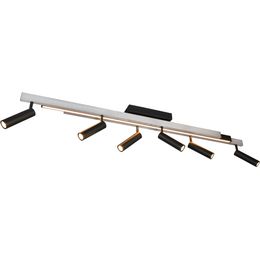 Trio LEUCHTEN LED Deckenleuchte "ZENO ausziehbare LED Deckenlampe mit 6 verstellbaren Spots dimmbar CCT", grau (aluminium schwarz), 6, H: 23cm, 1 Stk., Leuchten, getrennt schaltbare Spots, Lichtfarbe einstellbar inkl Fernbedienung, LED Deckenleuchte