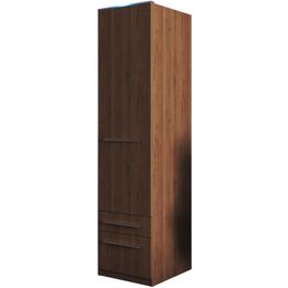 Kleiderschrank Priess "Schrank Garderobe Wäscheschrank Barcelona in 5 Breiten", braun (eichefarben artisan), B:48cm H:193cm T:36cm, Holzwerkstoff, Schränke, viel Stauraum, geräumige Schubkästen, mit Spiegel, MADE IN GERMANY