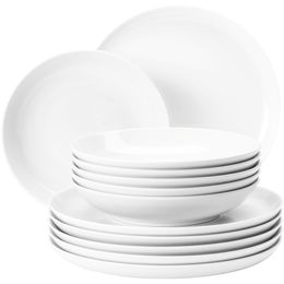 Tafelservice Seltmann Weiden "Teller Set, Geschirr-Set Lido", wei&szlig;, 12 Stk., Porzellan, Geschirr-Sets, Tafelservice, Geschirr, Teller-Set, Teller 12 Teile, f&uuml;r 6 Personen, Made in Germany