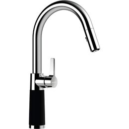 K&uuml;chenarmatur Schock "SC-520 SB", schwarz (night), B:20cm H:37,7cm &Oslash;:5,2cm, Messing, Armaturen, ausziehbar, Strahl-Brause, R&uuml;ckflussverhinderer, Schwenkbereich 120