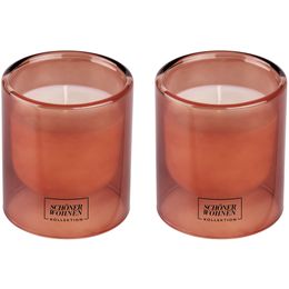 Sch&ouml;ner Wohnen Kollektion Duftkerze "&raquo;Sandalwood S&laquo;", rot, B:7,5cm H:8,5cm T:7,5cm, Glas, Wachs, SCH&Ouml;NER WOHNEN-KOLLEKTION, Kerzen, im Glas, warmer & eleganter Duft, Brenndauer 20 - 25 Stunden