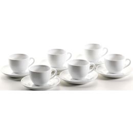Mäser Tasse MÄSER "Colombia", weiß, 180ml, 12 Stk., Porzellan, Trinkgefäße, Teetasse, spülmaschinengeeignet