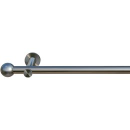 Gardinenstange Indeko "Colombes", silber (edelstahlfarben), L:380cm, Eisen, Gardinenstangen