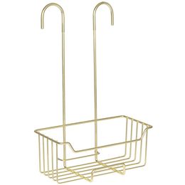 Duschregal Wenko "Modell Milo", gold, B:25cm H:36cm T:14cm, Edelstahl, Kunststoff, Regale, Dusch-Caddy zum Einhängen ohne Bohren, Ablage aus rostfreiem Edelstahl