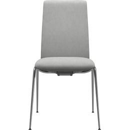Polsterstuhl stressless "Laurel", grau (grau dinamica, chrom gl&auml;nzend), B:57cm H:92cm T:59cm, Microfaser DINAMICA (88% Polyester, 12% Polyurethan), St&uuml;hle, Polsterstuhl Esszimmerstuhl 4-Fu&szlig;-Stuhl, Low Back, Gr&ouml;&szlig;e M, mit Beinen aus Stahl in Chrom gl&auml;nzend