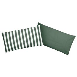 Kissenbezug Andas "Greta", gr&uuml;n, B:80cm L:40cm, Renforc&eacute;, Obermaterial: 100% Baumwolle, Kissenbez&uuml;ge, Kissenbezug, Kissenh&uuml;lle mit Wendeoptik, OEKO-TEX und Made in Green zertifiziert