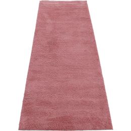 Hochflor-Teppich CarpetFine "Silky, auch als L&auml;ufer erh&auml;ltlich", rosa, B:75cm H:20mm L:240cm, Mikropolyester, Teppiche, Shaggy, Langflor, uni, besonders weich, Handarbeit