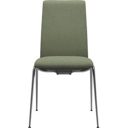 Polsterstuhl stressless "Laurel", gr&uuml;n (gr&uuml;n dinamica, chrom gl&auml;nzend), B:57cm H:92cm T:59cm, Microfaser DINAMICA (88% Polyester, 12% Polyurethan), St&uuml;hle, Polsterstuhl Esszimmerstuhl 4-Fu&szlig;-Stuhl, Low Back, Gr&ouml;&szlig;e M, mit Beinen aus Stahl in Chrom gl&auml;nzend