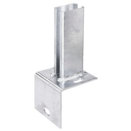 Pfostentr&auml;ger Alberts, silber (silberfarben), B:10cm, Stahl, Bodenanker, f&uuml;r Zaunpfosten 60x40 mm auf L-Randsteinen, Platte 94x100 mm