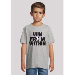 T-Shirt F4NT4STIC "Win From Within Soccer Splash Lilac", M&auml;dchen, Gr. 122/128, grau (erdgrau), Obermaterial: 100% Baumwolle, regular fit, Rundhals, ohne B&uuml;ndchen, Shirts T-Shirt, Premium Qualit&auml;t