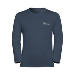 Rundhalspullover Jack Wolfskin "ACTAMIC LONGSLEEVE K", Kinder, Gr. 104, blau (midnightsky), Obermaterial: 100% Polyester, Pullover Rundhalspullover